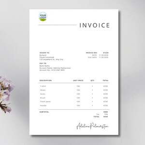 Editable Invoice Template Bundle, Editable Canva Template, Business ...