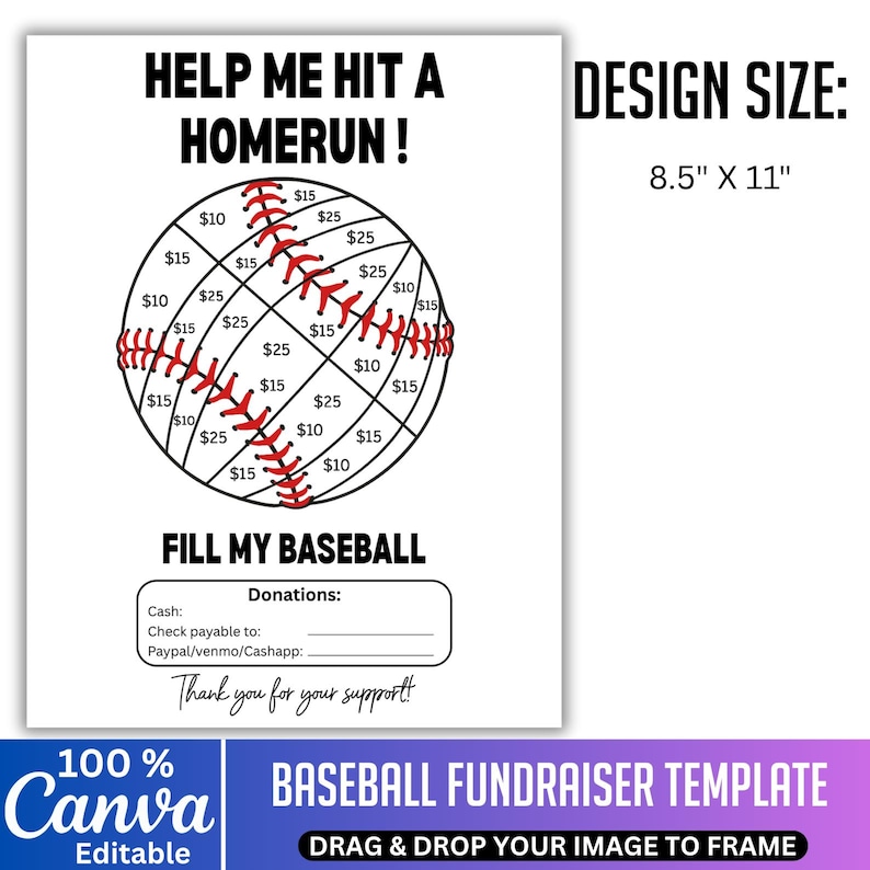Editable Fill My Baseball Fundraiser Template, Baseball Sponsor My ...