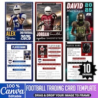 Editable Football Trading Card Template: Canva Sports Card Design ...