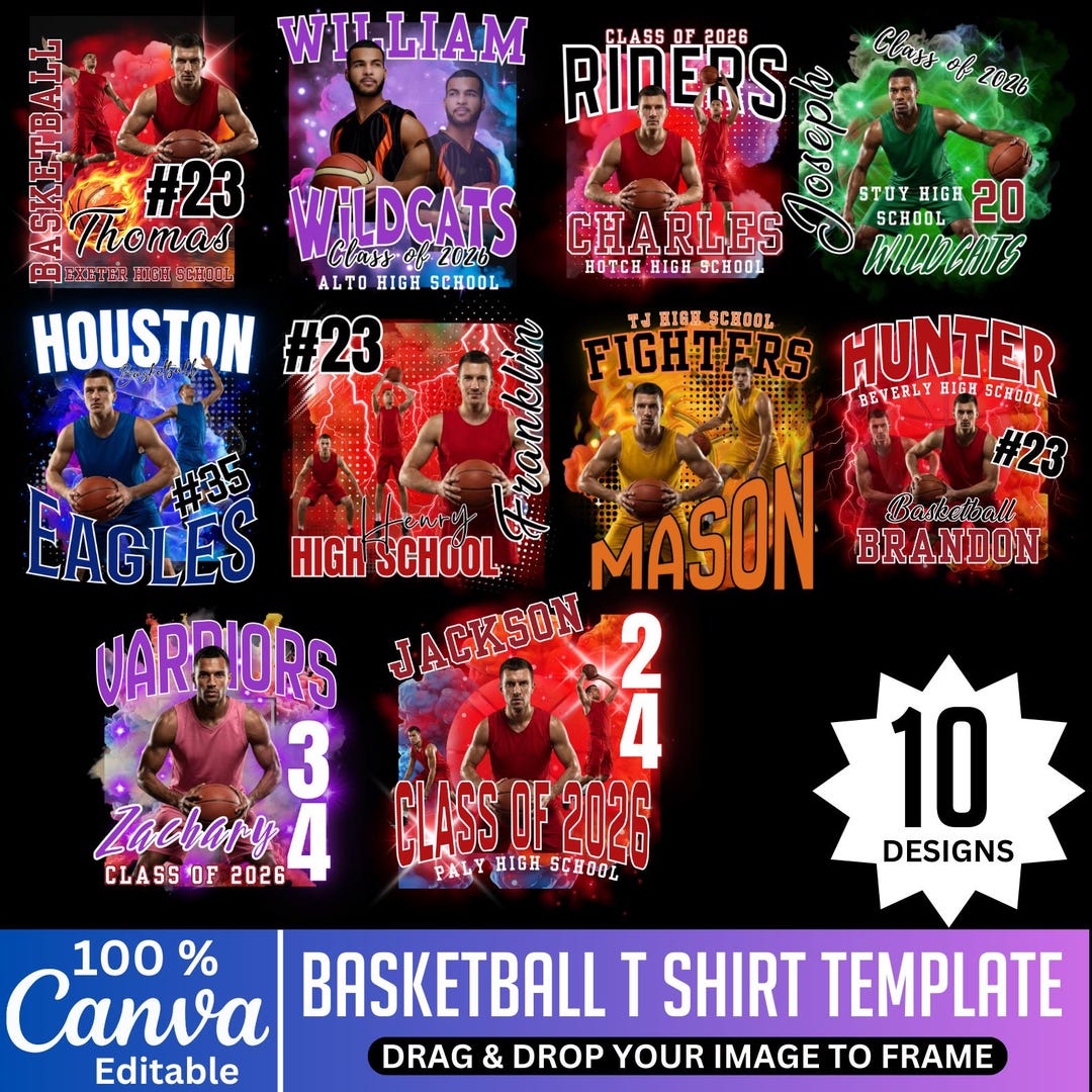 Basketball T Shirt Canva Template, Editable Basketball Shirts Design ...
