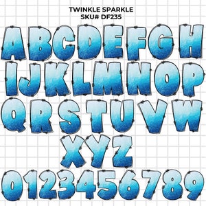 Glitter Doodle Alphabet Bundle, Alpha Pack Sublimation, Faux Glitter ...