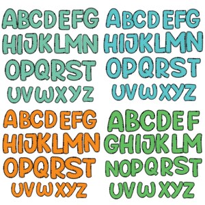 Bright Colorful Alphabet PNG Bundle, 6 Alpha Sets, Bright Color Palette ...