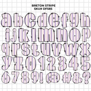 Stripes Pattern Alphabet Clipart, Minimalist Striped Letters, Stylish ...