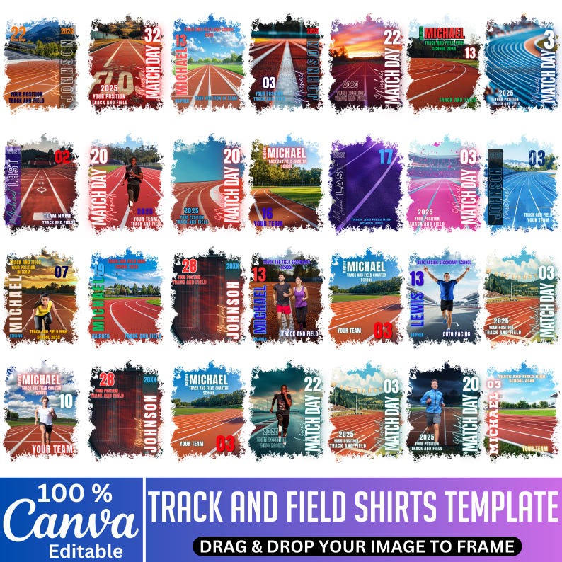 Track Field T Shirt Canva Template, Track Field Editable Canva Designs ...