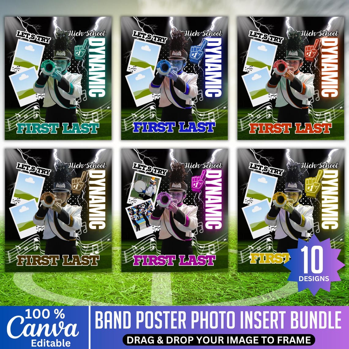 Band Poster Bundle Template, Custom Photo Insert Band Banner, Canva ...