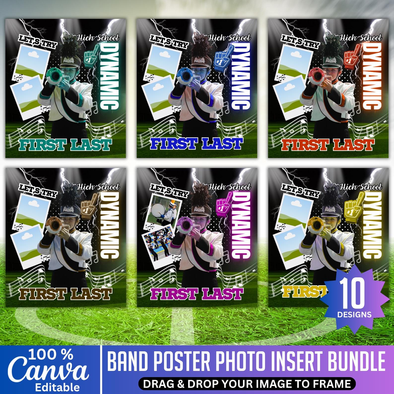 Band Poster Bundle Template, Custom Photo Insert Band Banner, Canva ...
