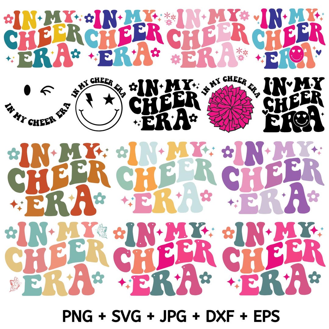 15 Cheer Era Svg Bundle, Groovy Letters Cheer Era Png, in My Cheer Era ...