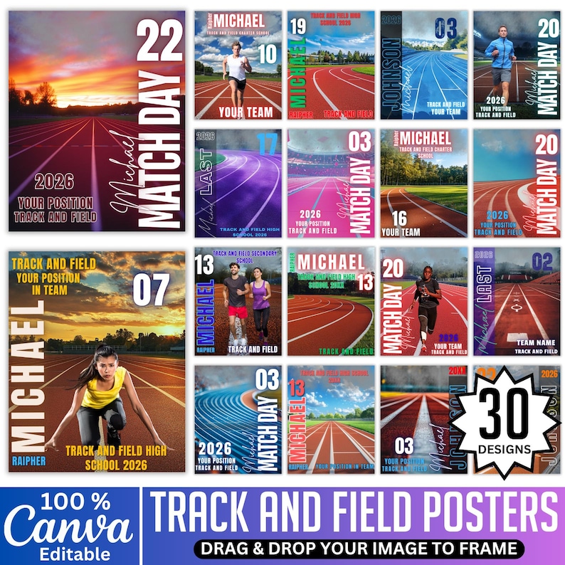 Track and Field Posters Template, Canva Editable Track Sports ...