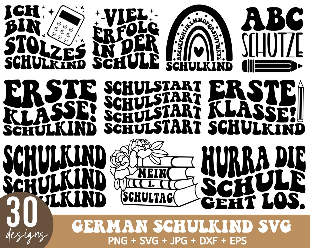 Deutsche Schulkind Plotterdatei SVG Bundle Schuleinführung - Etsy