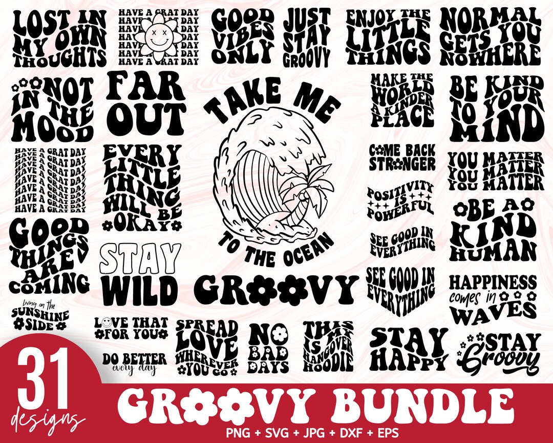 Retro Groovy SVG Bundle, Retro SVG, Aesthetic Svg, Trendy Svg ...