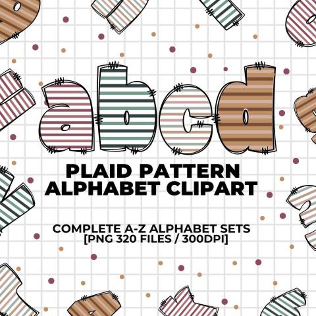 Stripes Pattern Alphabet Clipart, Stylish Sublimation Alphabet ...