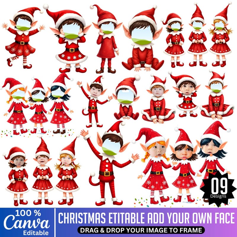 Elf Faceless Editable Canva - Etsy