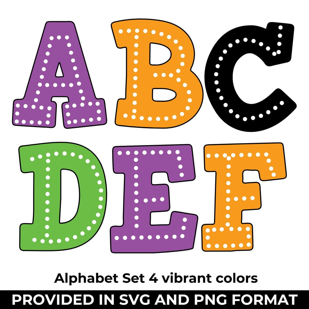 Doodle Alphabet SVG Files, Vibrant Doodle Sublimation Letters, Colorful ...
