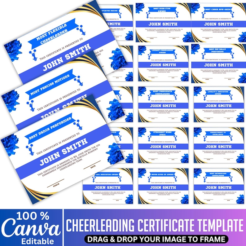 50 Cheerleading Certificates Template, Cheerleading Awards Canva ...