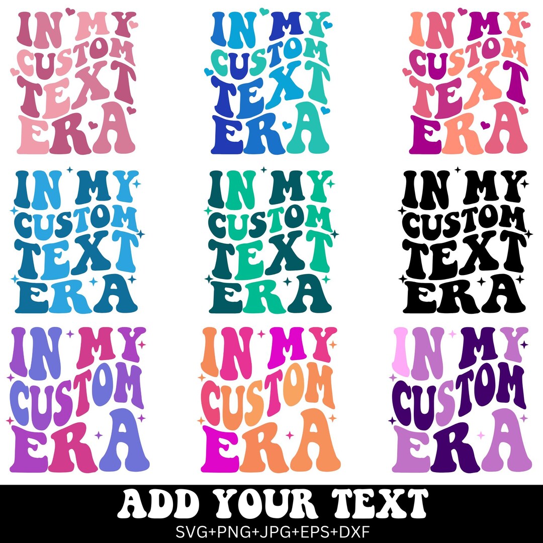 Custom Wavy Stacked Svg, Wavy Custom Design, Personalized Text, Custom Wavy Font, Custom Groovy ...