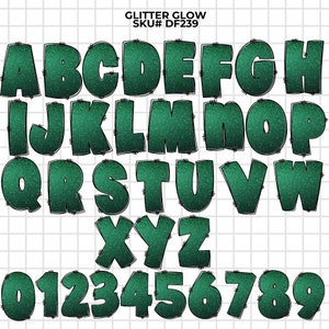 Glitter Doodle Alphabet Bundle, Alpha Pack Sublimation, Faux Glitter ...