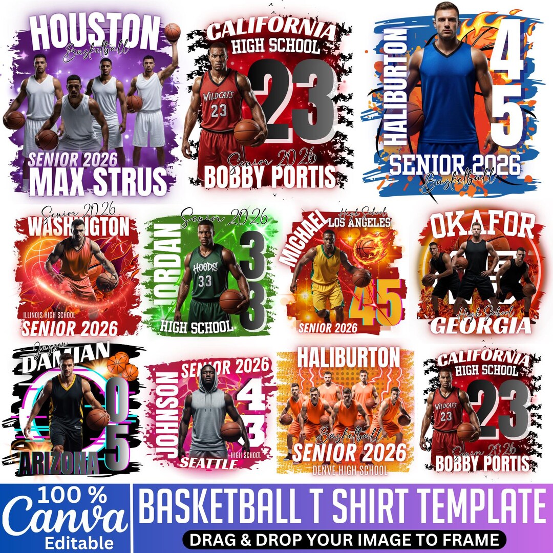 Basketball T Shirt Canva Template, Editable Basketball Shirts Design ...