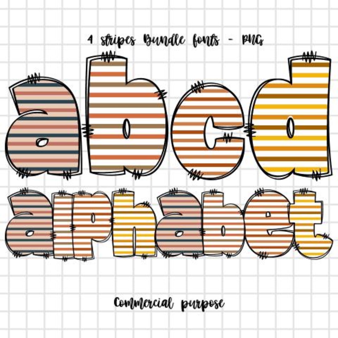 Stripes Pattern Alphabet Clipart, Minimalist Striped Letters, Stylish ...