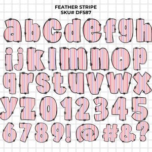 Stripes Pattern Alphabet Clipart, Minimalist Striped Letters, Stylish ...