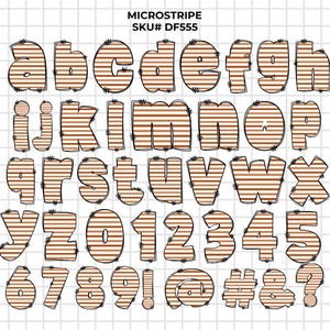 Stripes Pattern Alphabet Clipart, Minimalist Striped Letters, Stylish ...