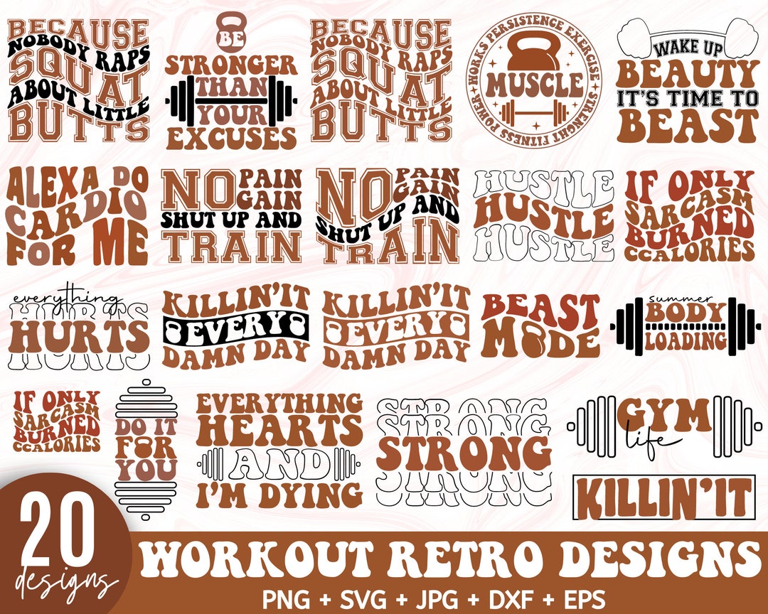 Buy 20 Retro Workout SVG Bundle, Gym Life Svg Bundle, Workout Shirt Svg ...