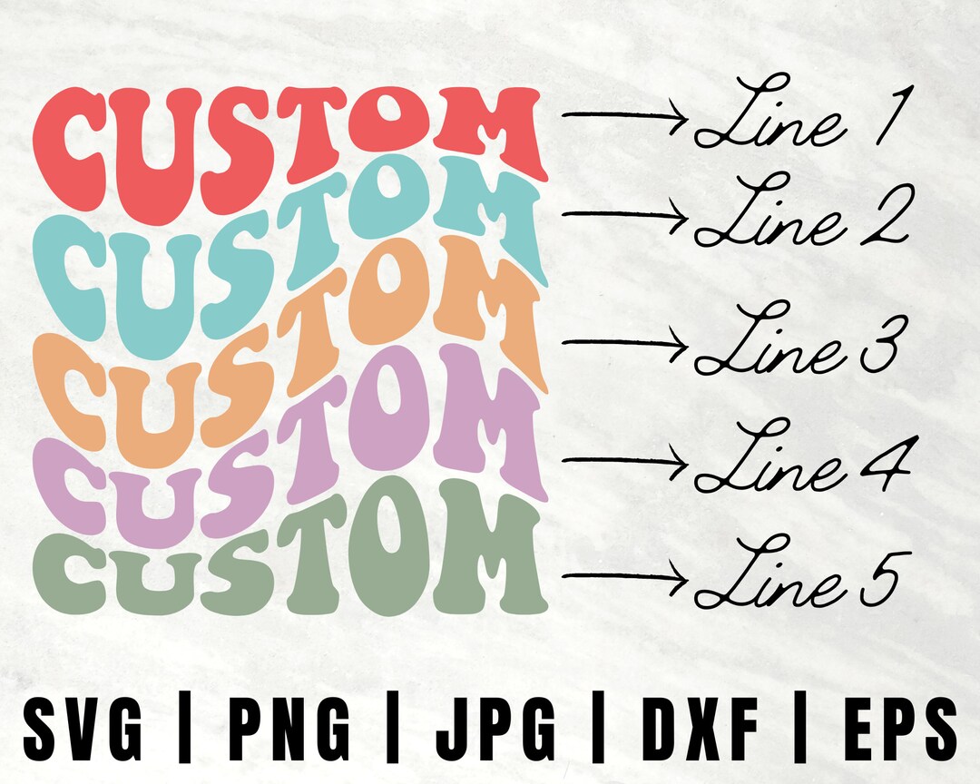 Custom Wavy Letters Svg, Wave Font Quote, Custom Wavy Stacked SVG, Wavy ...