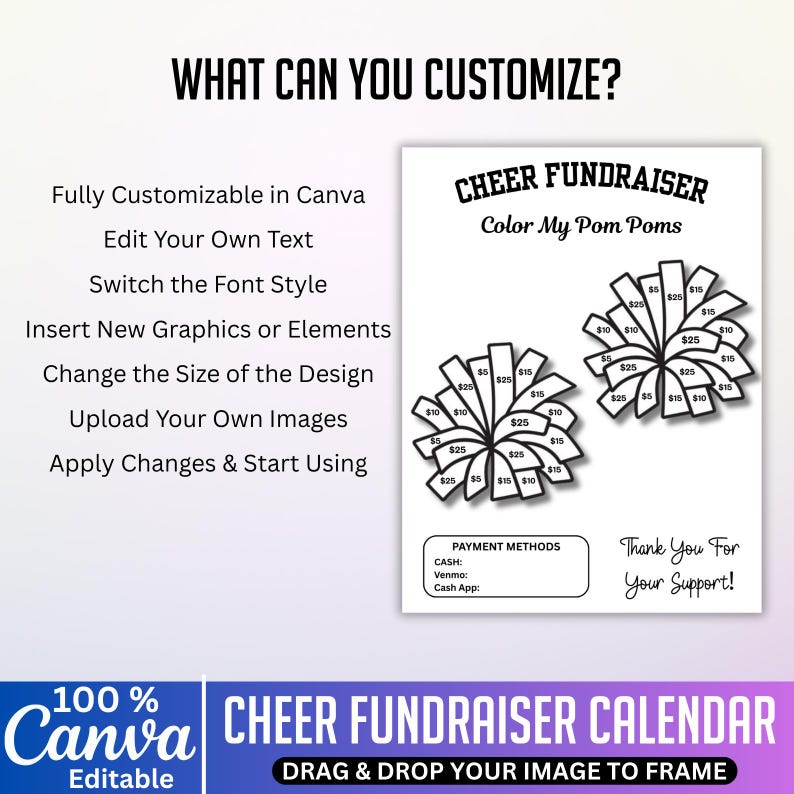 Cheerleading Fundraiser Canva Template, Cheer Pick a Date Calendar ...