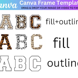 Canva Frame Alphabet, Canva Frame Varsity Letters, Varsity Font, Jersey ...