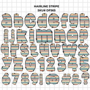 Stripes Pattern Alphabet Clipart, Minimalist Striped Letters, Stylish ...