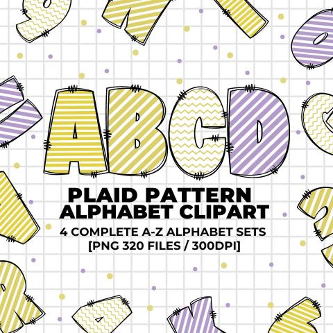 Stripes Pattern Alphabet Clipart, Stylish Sublimation Alphabet ...