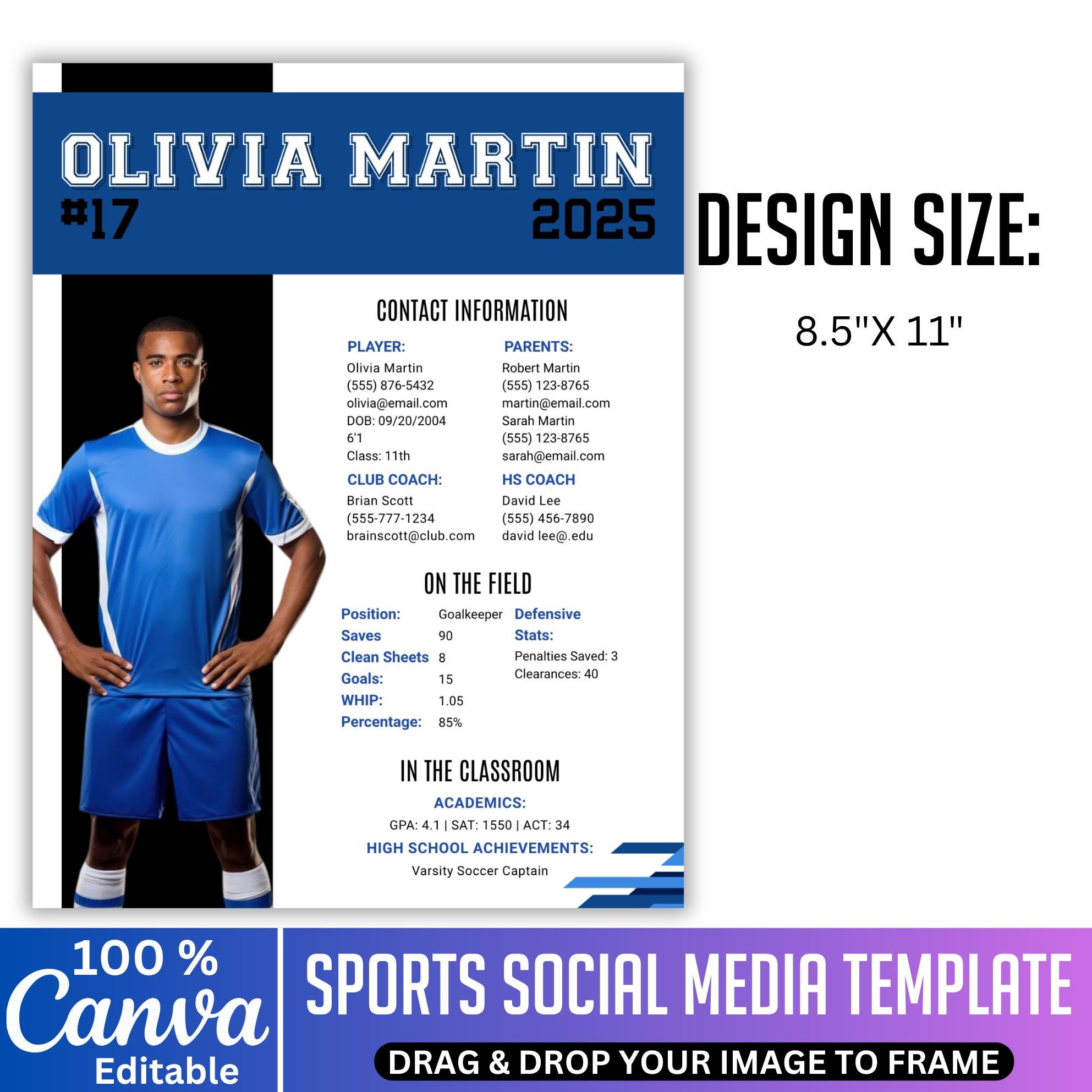 05 Sports Profile Sheet Template, Editable Individual Profile Sheet ...