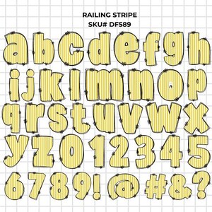 Stripes Pattern Alphabet Clipart, Minimalist Striped Letters, Stylish ...
