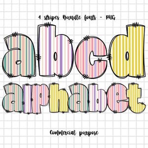 Stripes Pattern Alphabet Clipart, Minimalist Striped Letters, Stylish ...