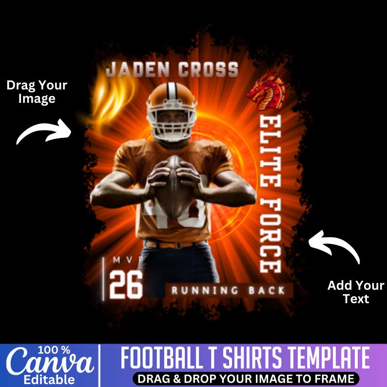 Canva Editable Football T Shirt Bundle, Football Game Day Designs ...