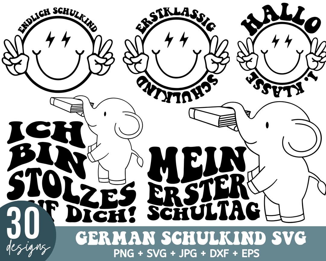 Deutsche Schulkind Plotterdatei SVG Bundle Schuleinführung - Etsy