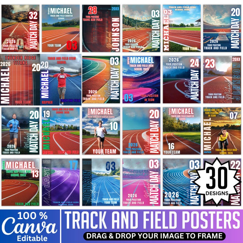 Track and Field Posters Template, Canva Editable Track Sports ...