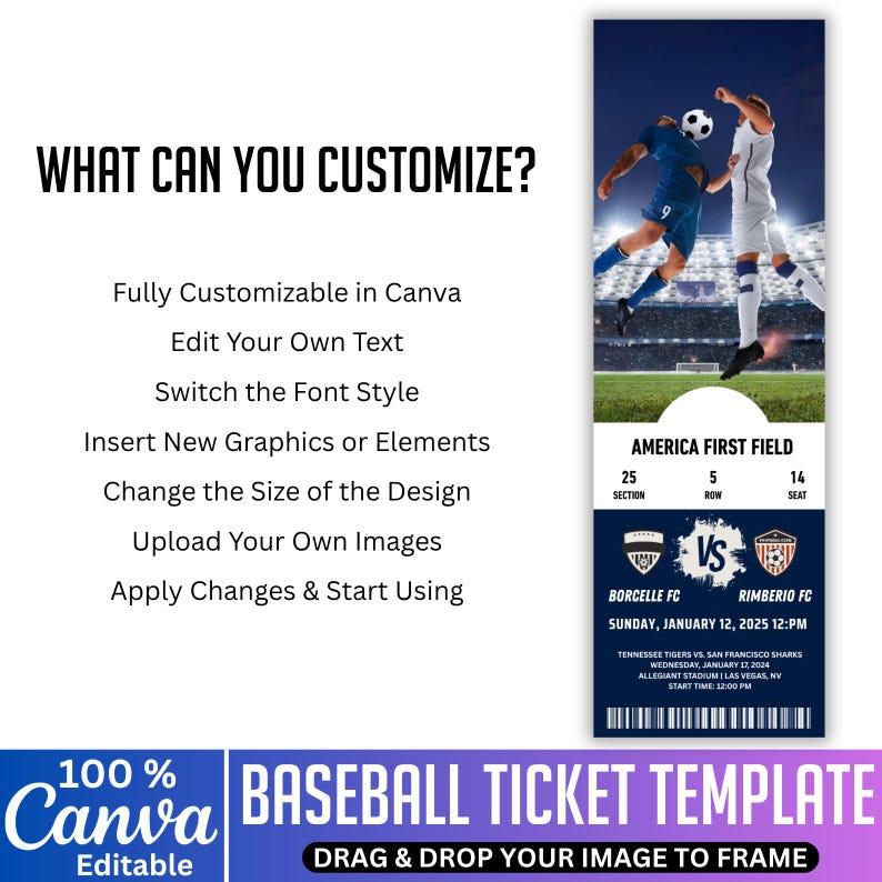 Editable Baseball Ticket Template, Custom Fake Baseball Ticket Template ...