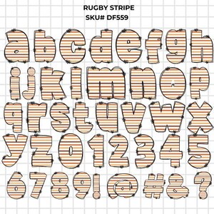 Stripes Pattern Alphabet Clipart, Minimalist Striped Letters, Stylish ...