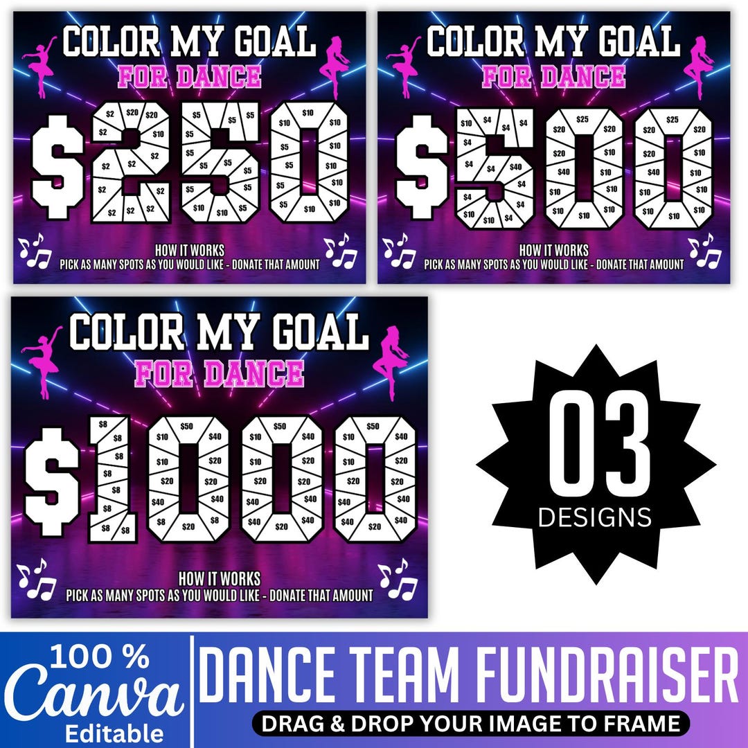 03 Dance Team Fundraiser Canva Editable Template, Custom Dance Team ...