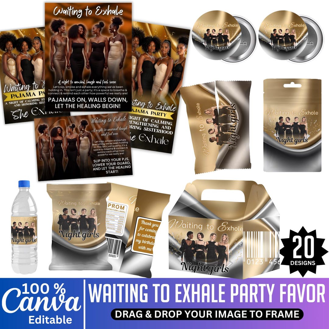 20 Waiting to Exhale Party Favor Bundle, Waiting Exhale Welcome Sign ...