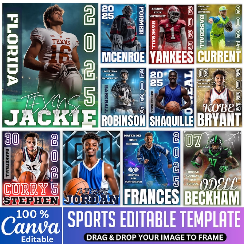 20 Sports Canva Template Bundle, Editable Sports Designs, Game Day ...