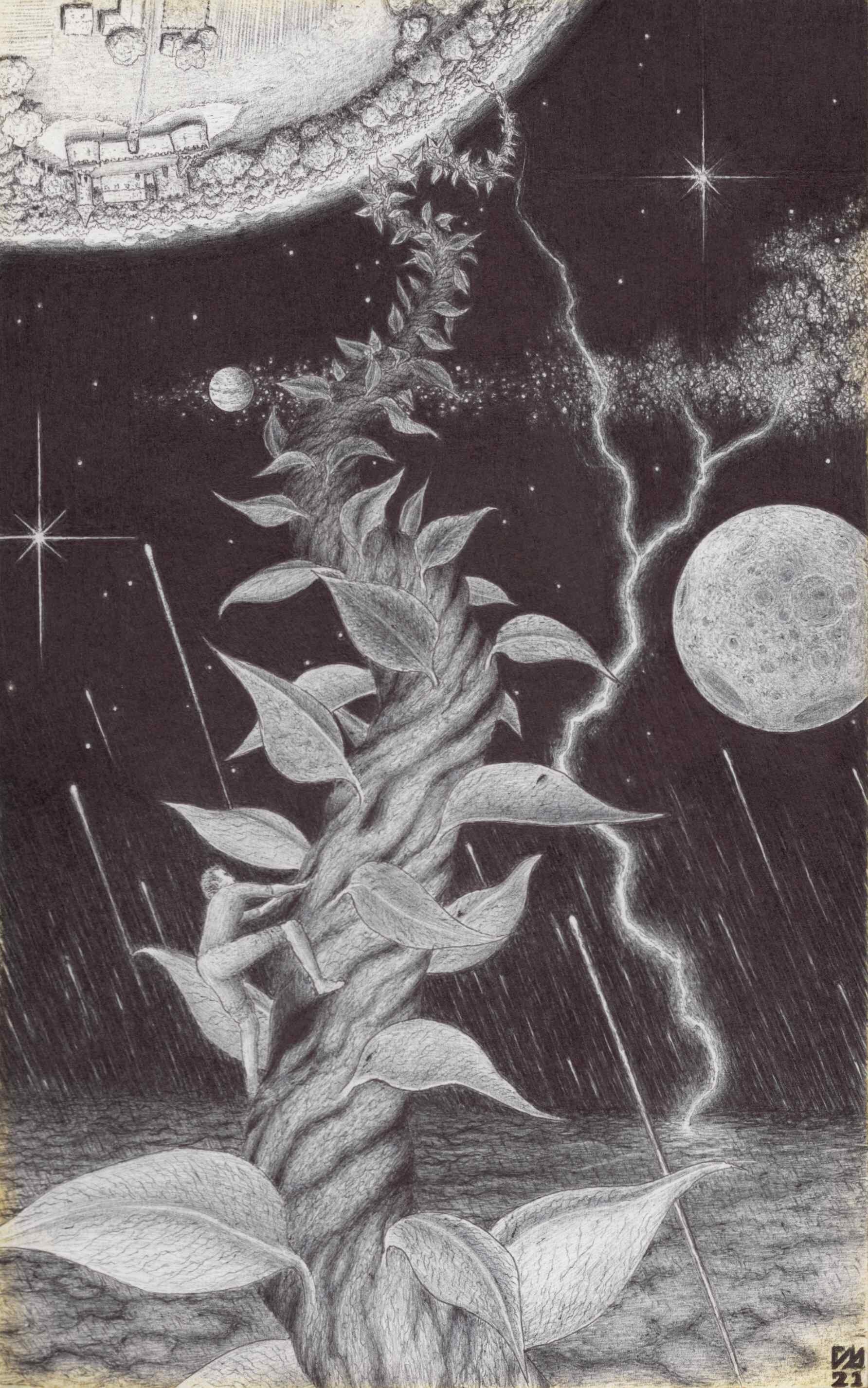 Jack and the Beanstalk Print Pen Drawing Jack and the - Etsy