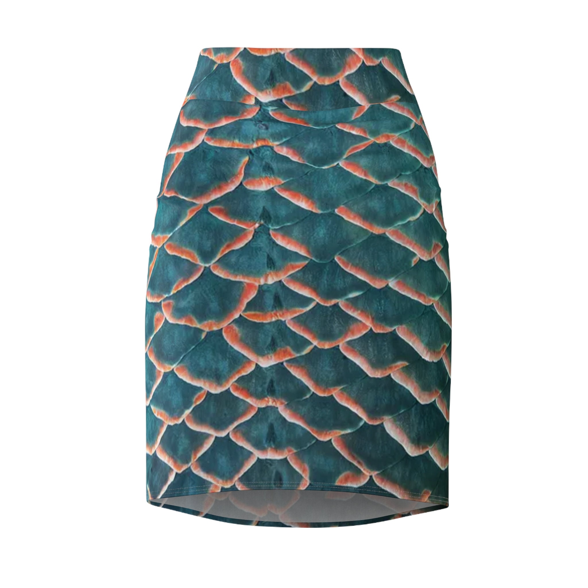 Mermaid Scale Pencil Skirt – Fitted Polyester Spandex - Etsy