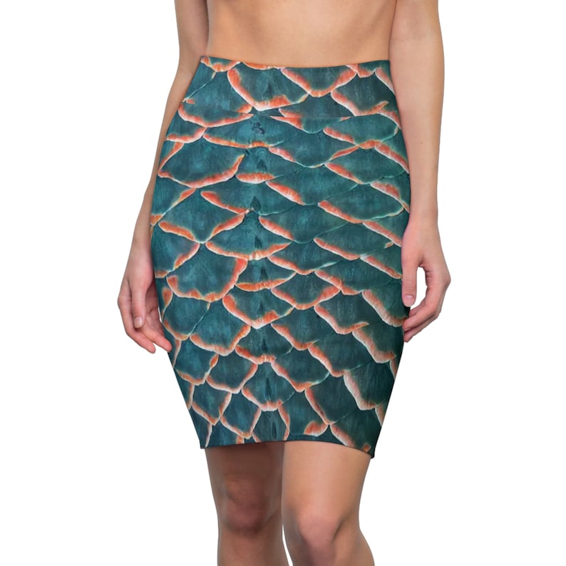 Mermaid Scale Pencil Skirt – Fitted Polyester Spandex - Etsy