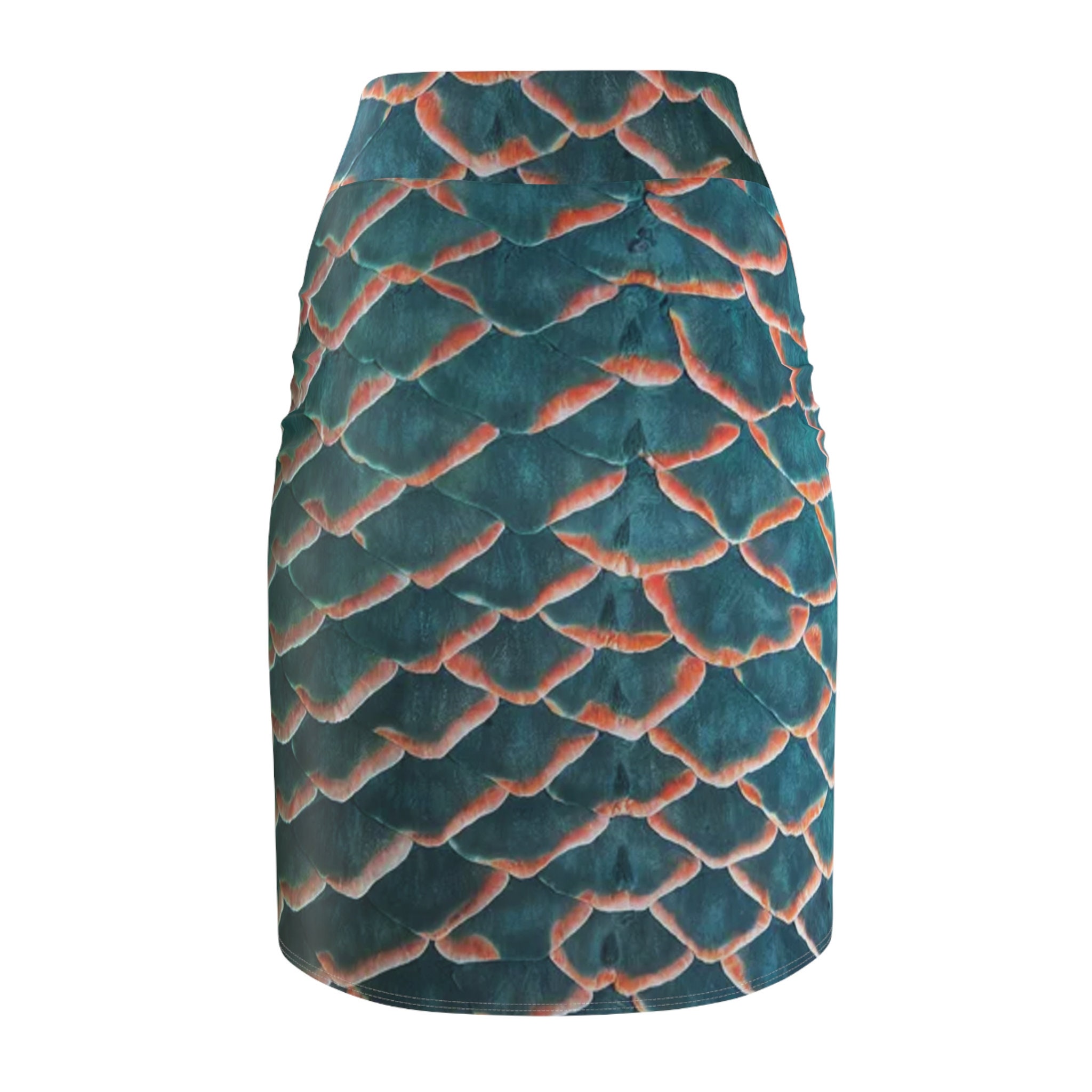 Mermaid Scale Pencil Skirt – Fitted Polyester Spandex - Etsy