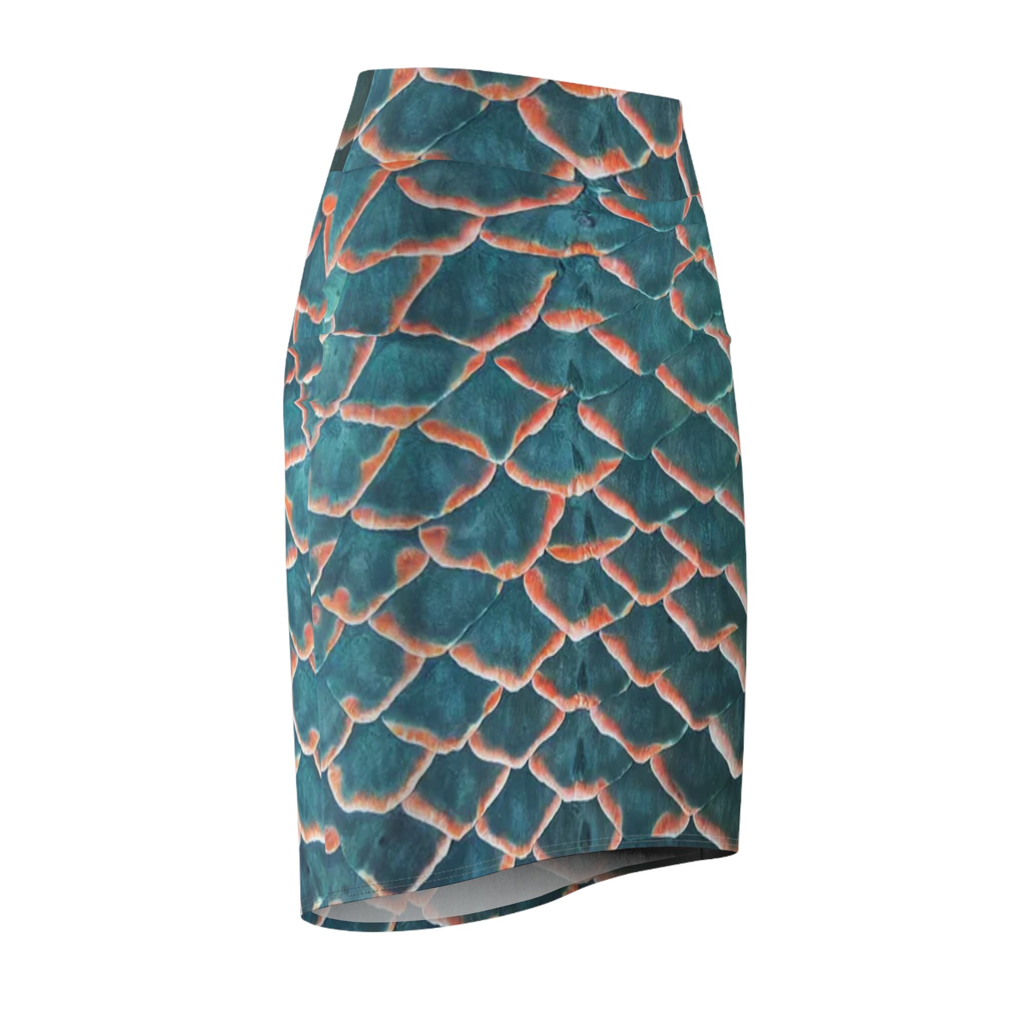Mermaid Scale Pencil Skirt – Fitted Polyester Spandex - Etsy