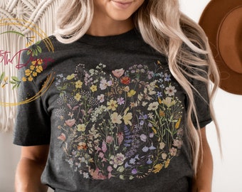 Wildflower Botanical Floral Shirt for Women - Etsy