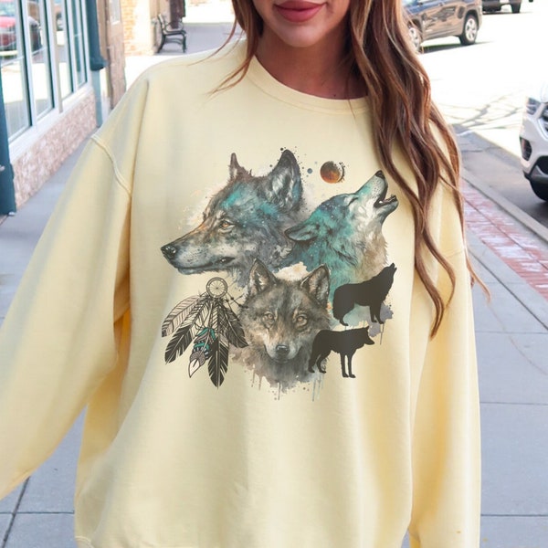 Wolf Sweatshirt - Etsy