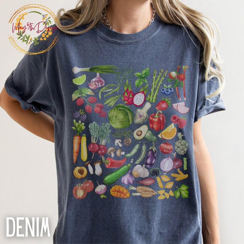 Vegetable Shirt Vegetable Print Shirt Comfort Color - Etsy