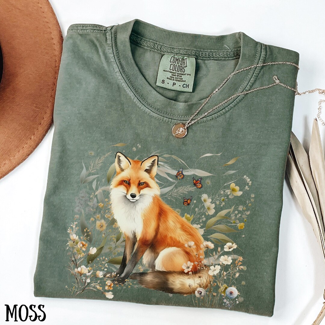 Forest Fox Shirt, Fall Fox Shirt, Cottagecore Fox Shirt, Fox Shirt ...